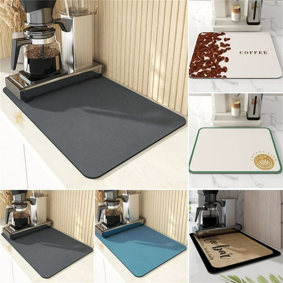 Absorbent No-Wash Coffee Mat Thickened Spill Pad Draining Drip Tray for ...