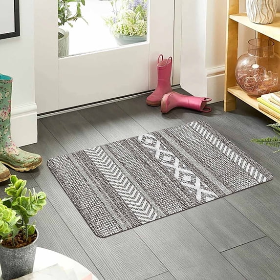 Absorbent Non-Slip Bathroom Rug, Crystal Velvet Stain-Resistant Floor ...