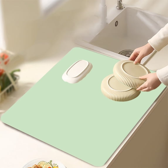 Absorbent Non Slip Kitchen Mat, Dish Drying Pad, Water Resistant Easy ...