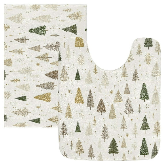 Absorbent Non Slip Ultra Soft Bath Mat And U-Shaped Contour Toilet Mat ...