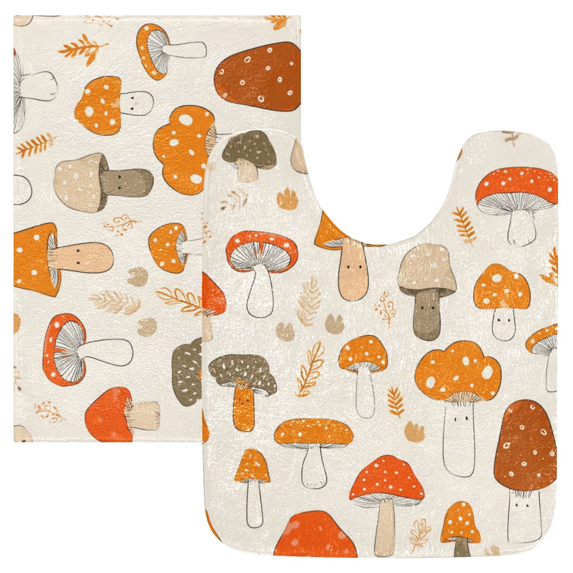 Absorbent Non Slip Ultra Soft Bath Mat And U-Shaped Contour Toilet Mat ...