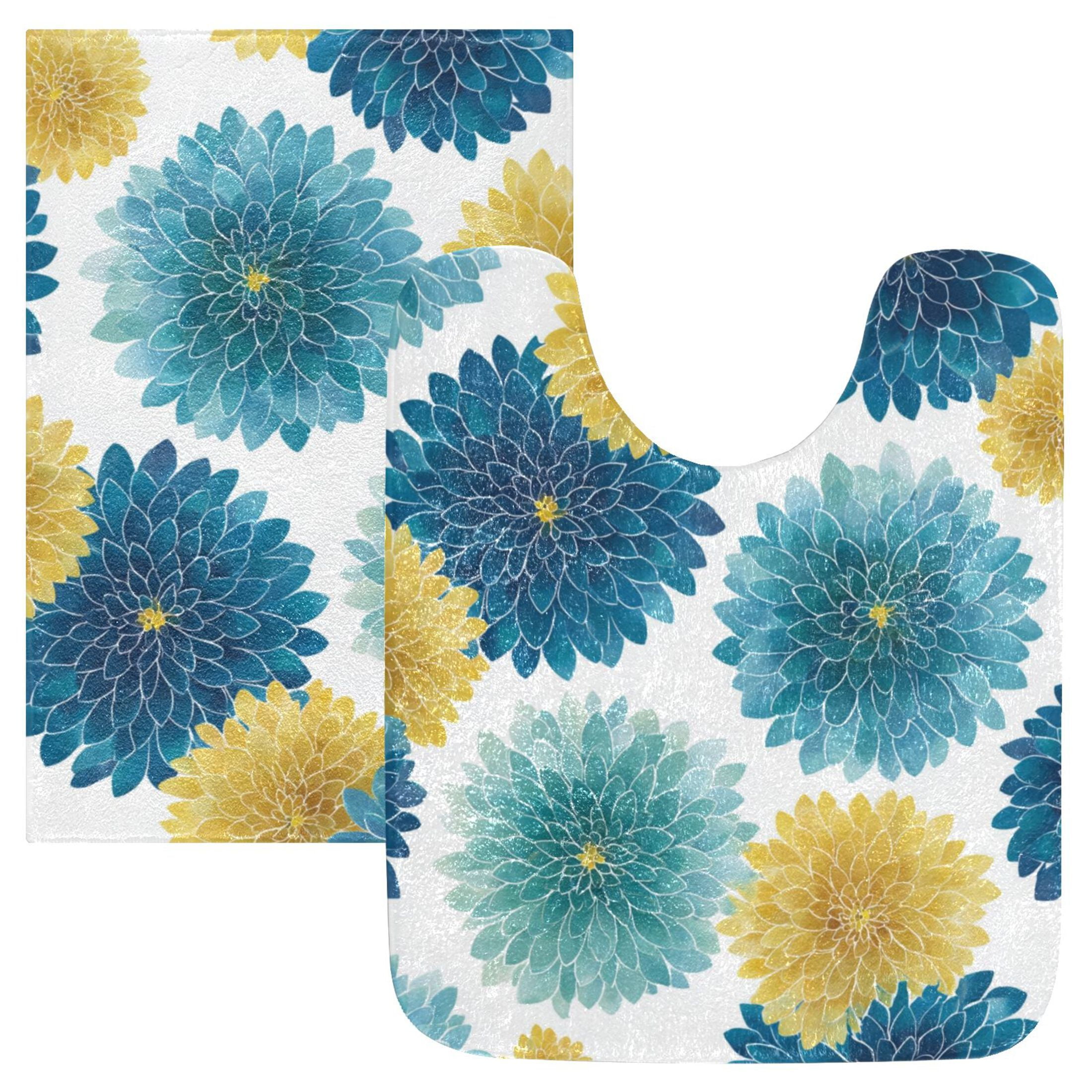 Absorbent Non Slip Ultra Soft Bath Mat And U-Shaped Contour Toilet Mat ...