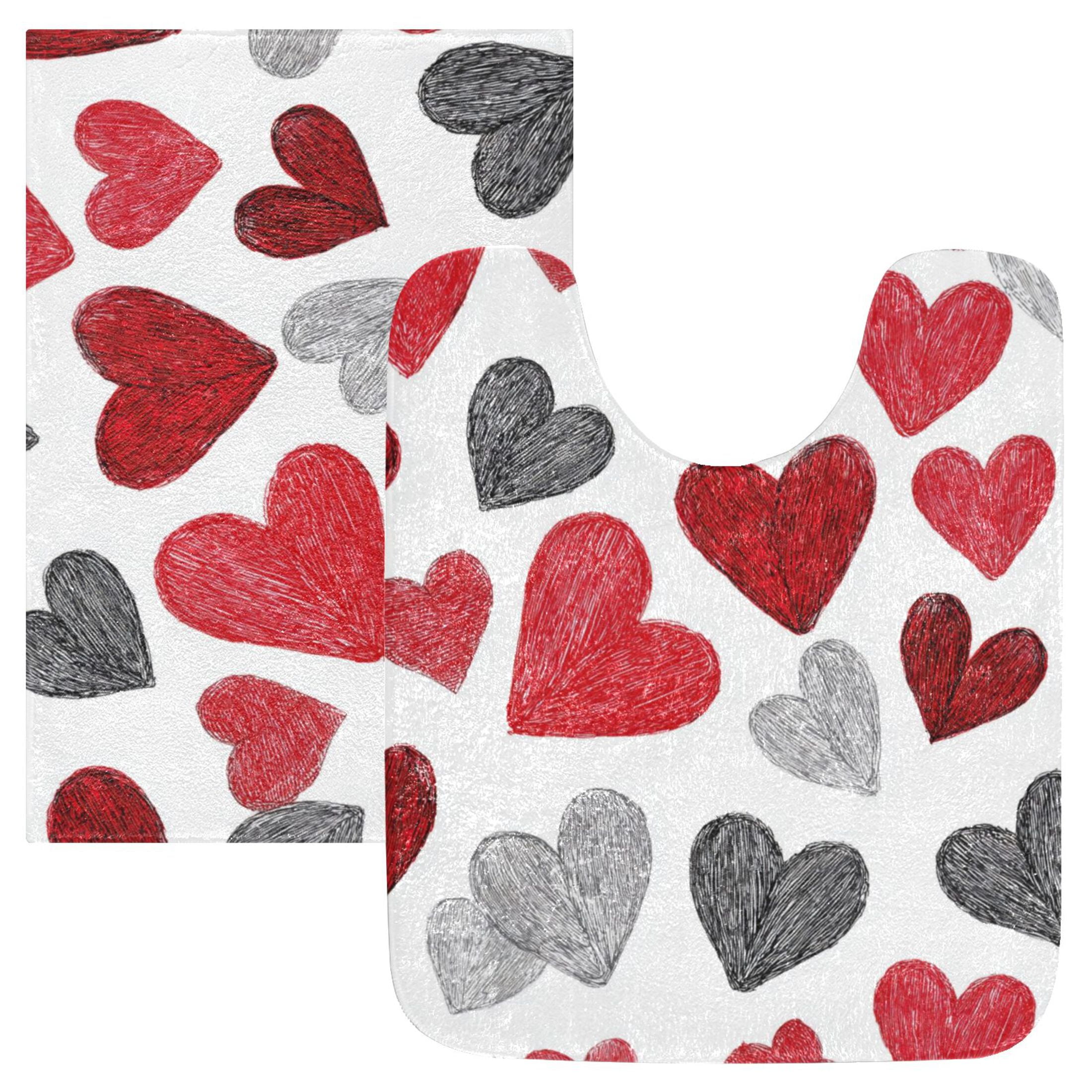 Absorbent Non Slip Ultra Soft Bath Mat And U-Shaped Contour Toilet Mat ...