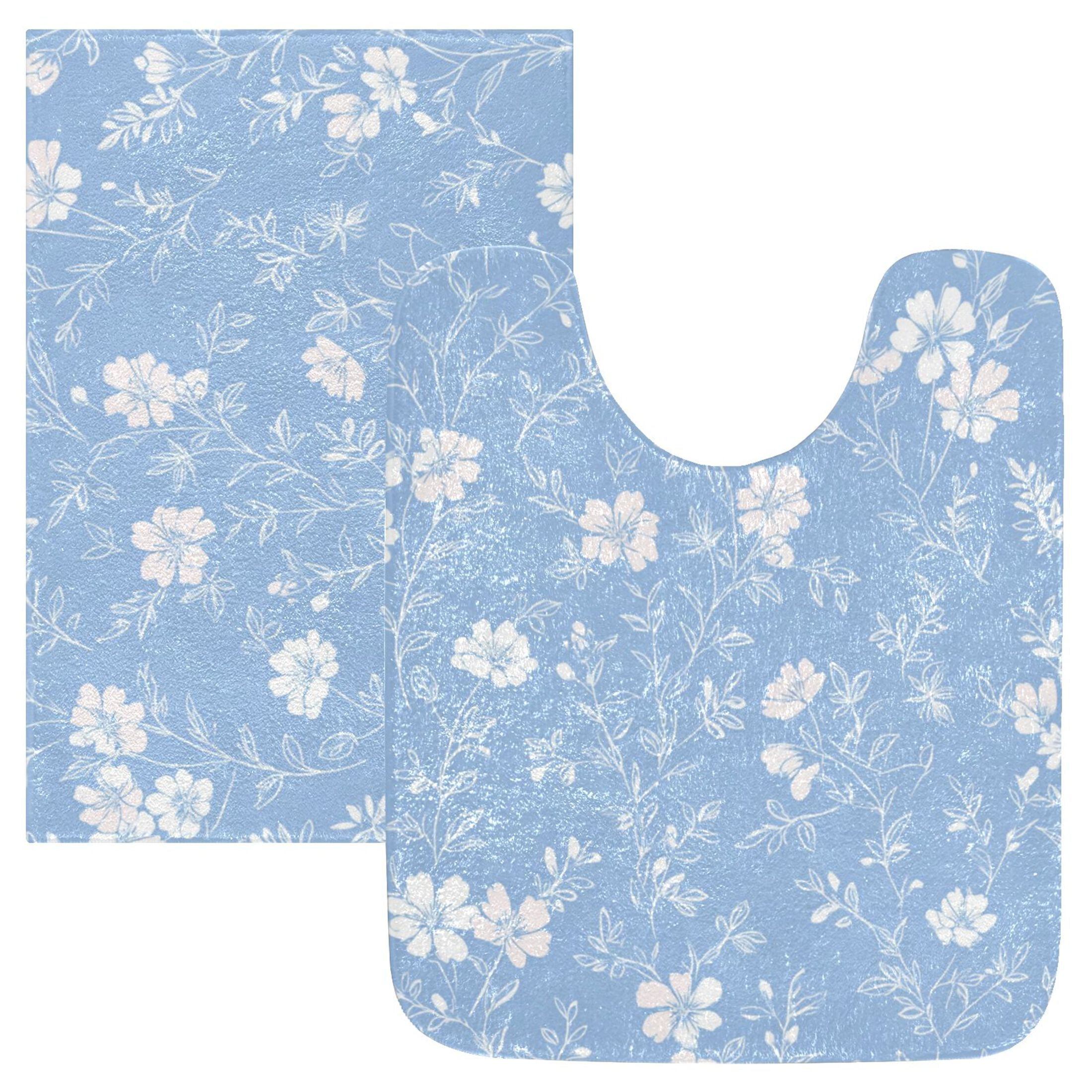 Absorbent Non Slip Ultra Soft Bath Mat And U-Shaped Contour Toilet Mat ...