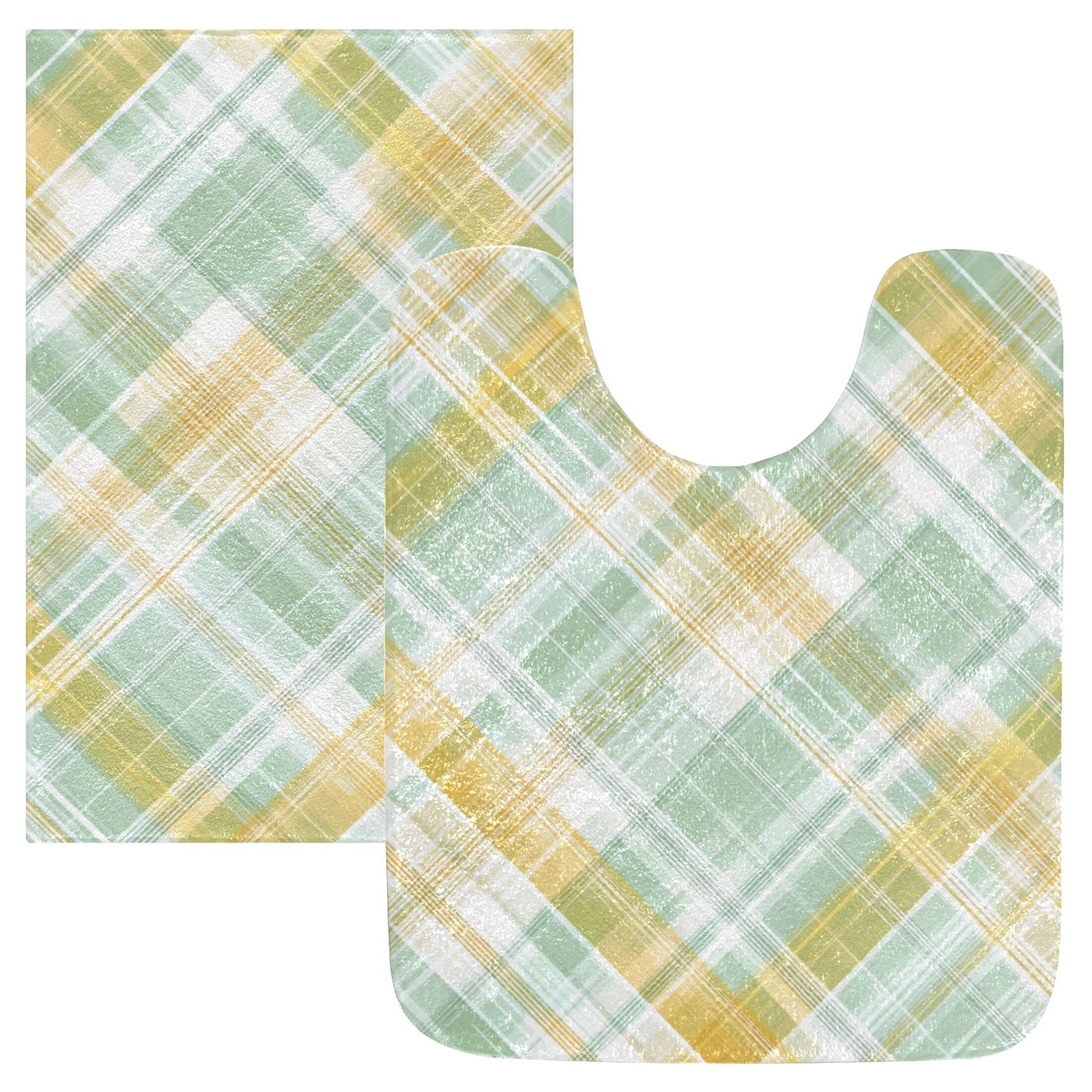 Absorbent Non Slip Ultra Soft Bath Mat And U-Shaped Contour Toilet Mat ...