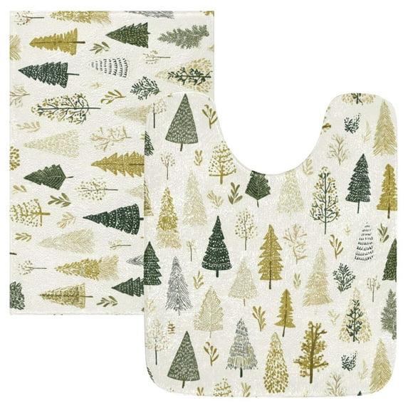 Absorbent Non Slip Ultra Soft Bath Mat And U-Shaped Contour Toilet Mat ...