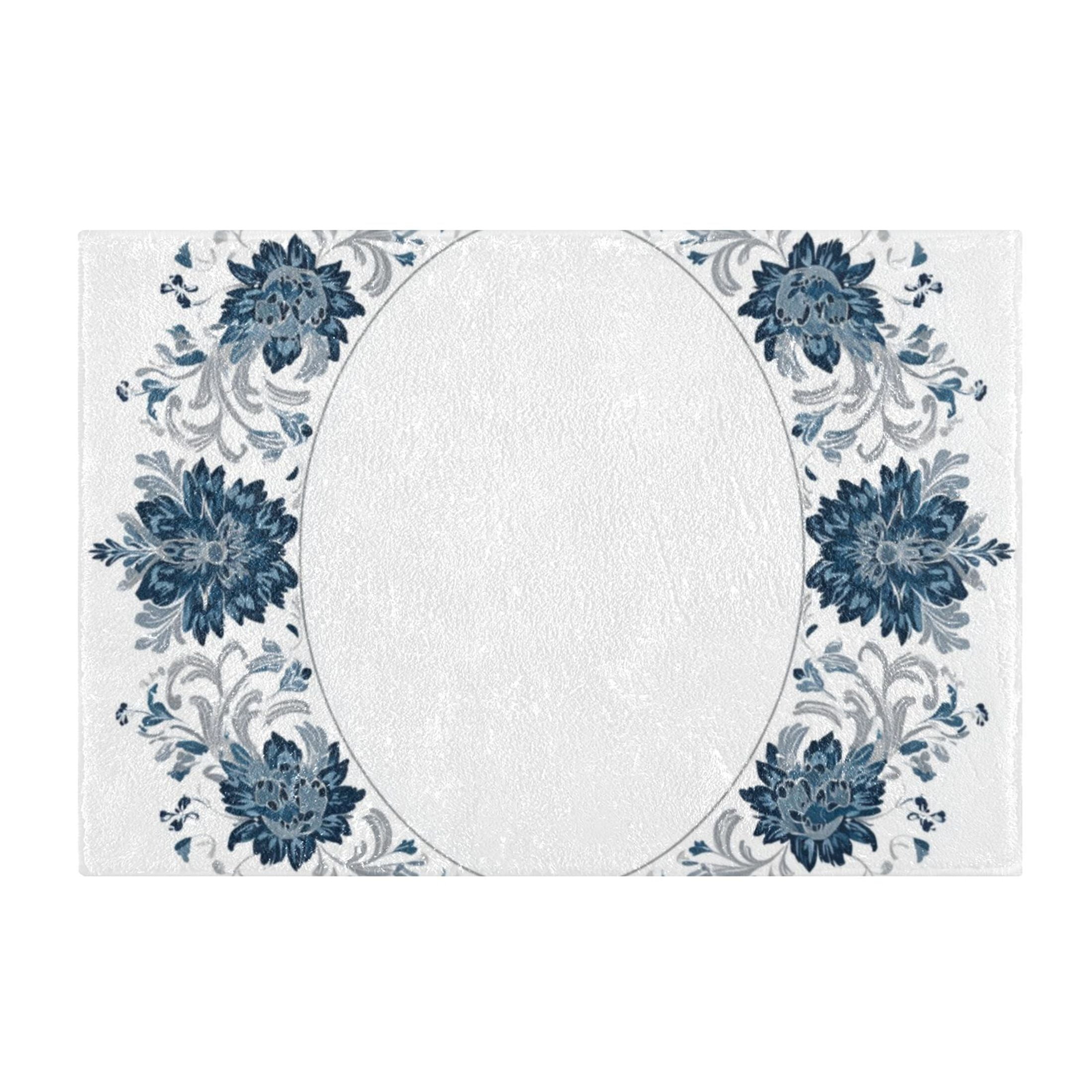 Absorbent Non Slip Ultra Soft Bath Mat Toilet Mat Oval Decorative Frame ...