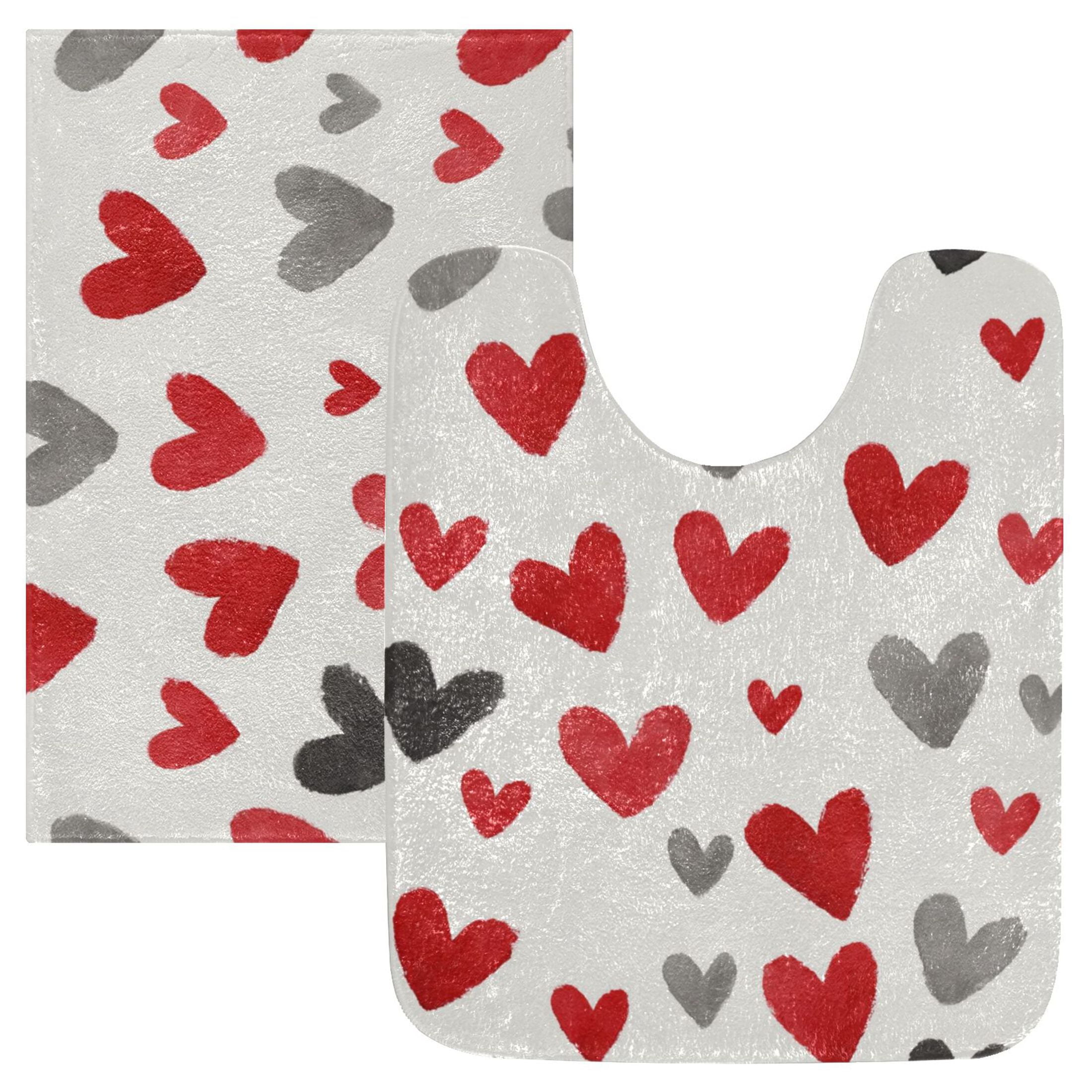 Absorbent Non Slip Ultra Soft Bath Mat And U-Shaped Contour Toilet Mat ...