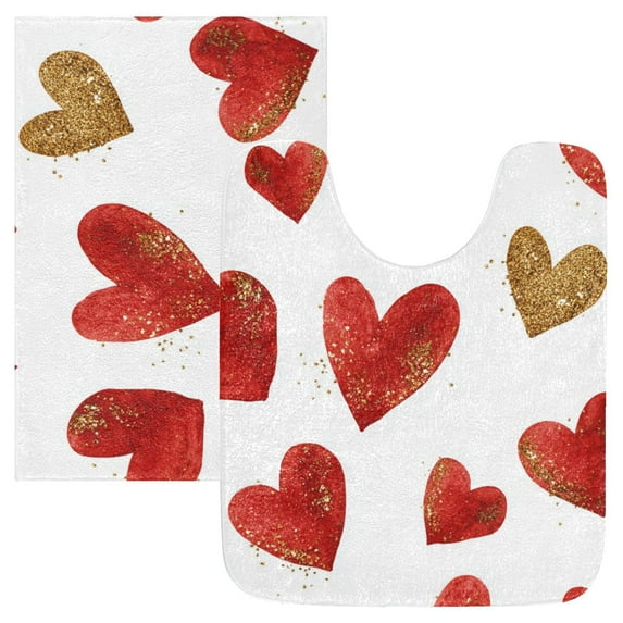 Absorbent Non Slip Ultra Soft Bath Mat And U-Shaped Contour Toilet Mat ...