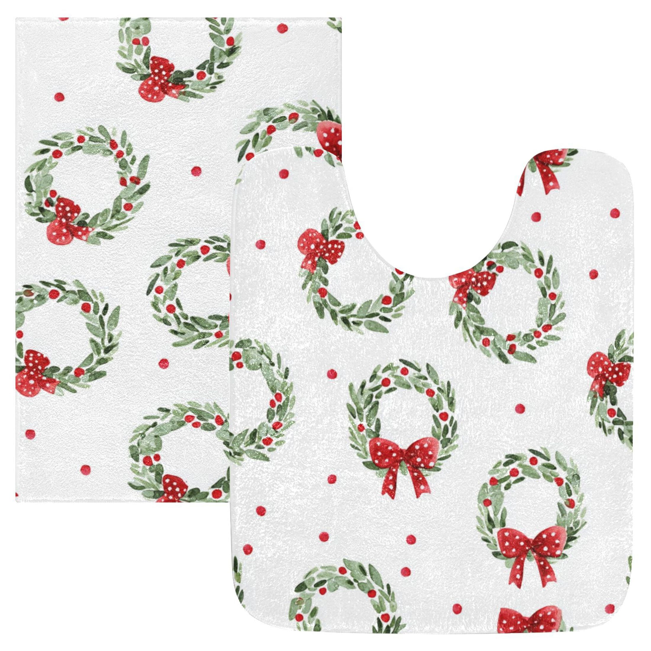 Absorbent Non Slip Ultra Soft Bath Mat And U-Shaped Contour Toilet Mat ...