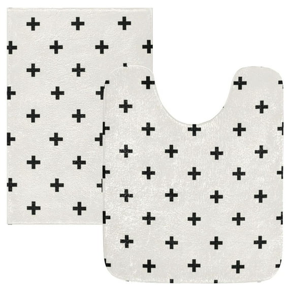 Absorbent Non Slip Ultra Soft Bath Mat And U-Shaped Contour Toilet Mat ...