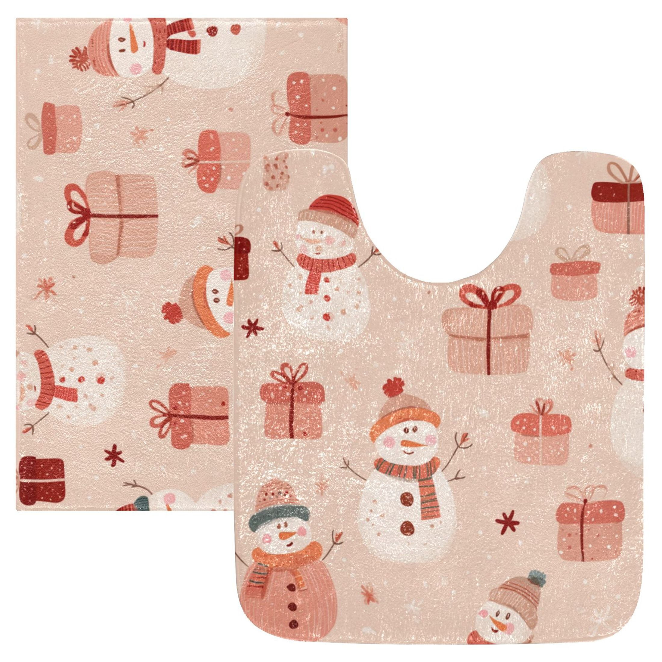 Absorbent Non Slip Ultra Soft Bath Mat And U-Shaped Contour Toilet Mat ...