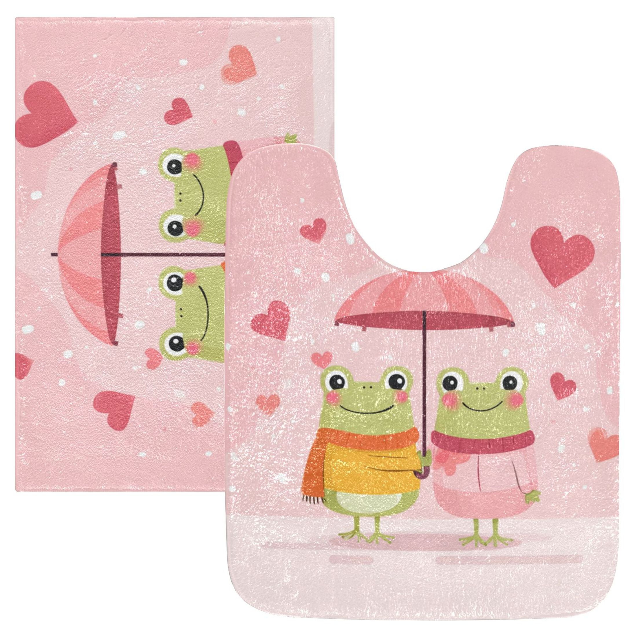Absorbent Non Slip Ultra Soft Bath Mat And U-Shaped Contour Toilet Mat ...