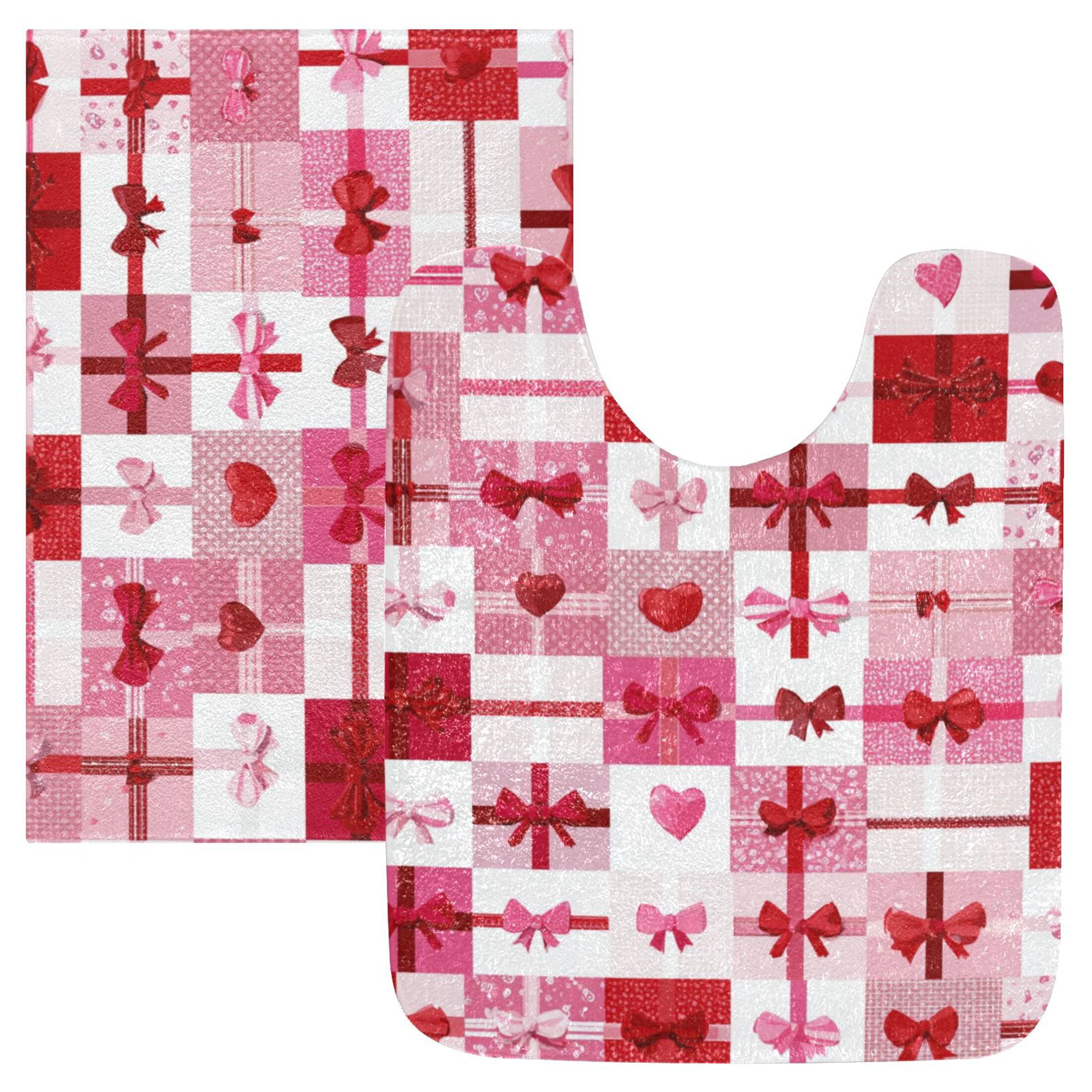 Absorbent Non Slip Ultra Soft Bath Mat And U-Shaped Contour Toilet Mat ...