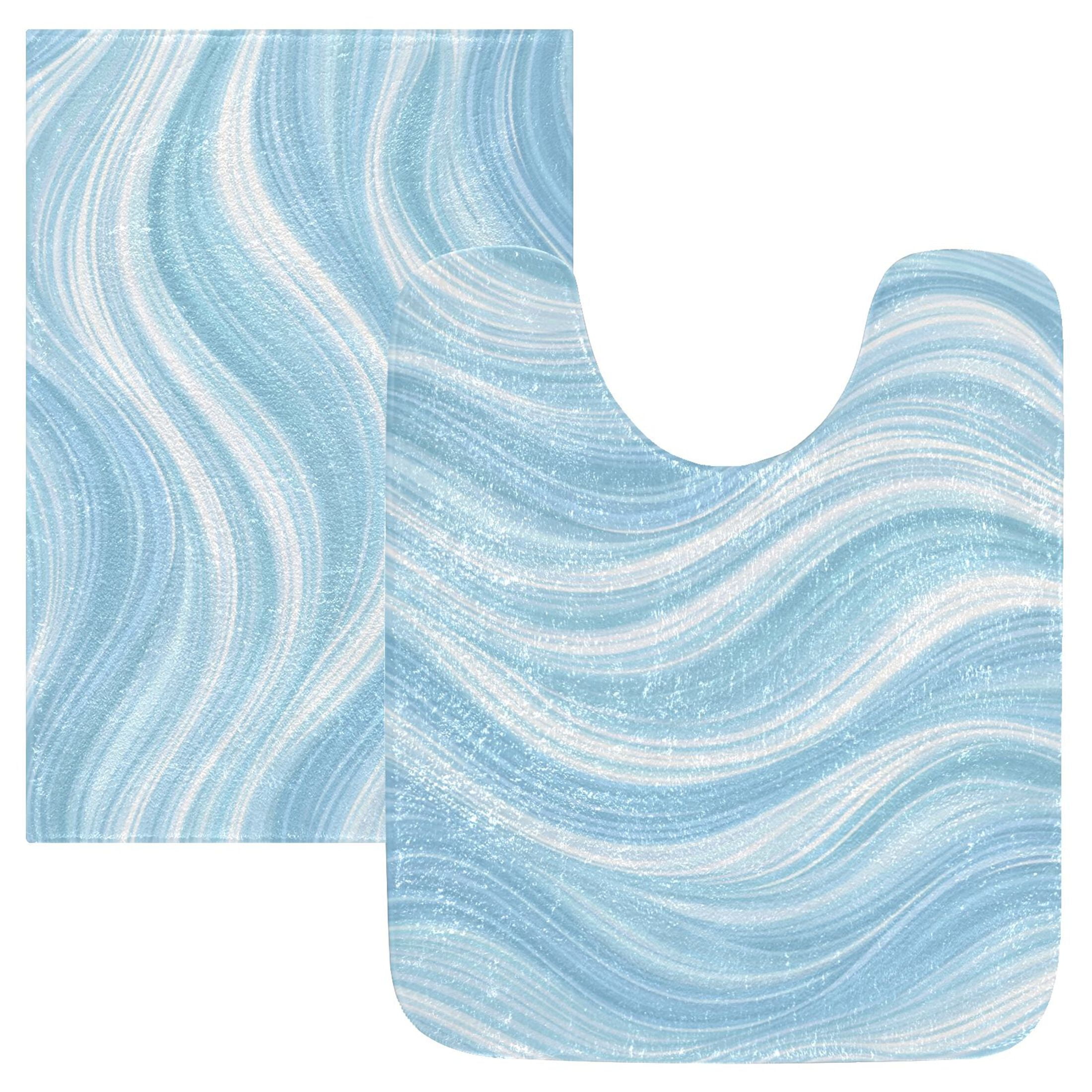 Absorbent Non Slip Ultra Soft Bath Mat And U-Shaped Contour Toilet Mat ...