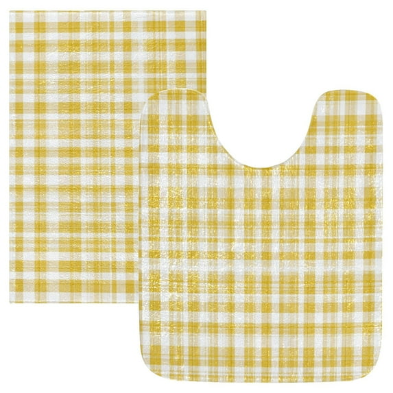 Absorbent Non Slip Ultra Soft Bath Mat And U-Shaped Contour Toilet Mat ...