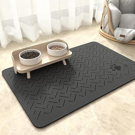 Absorbent Pet Feeding Mat-No Stains Quick Dry Dog Mat for Food and ...