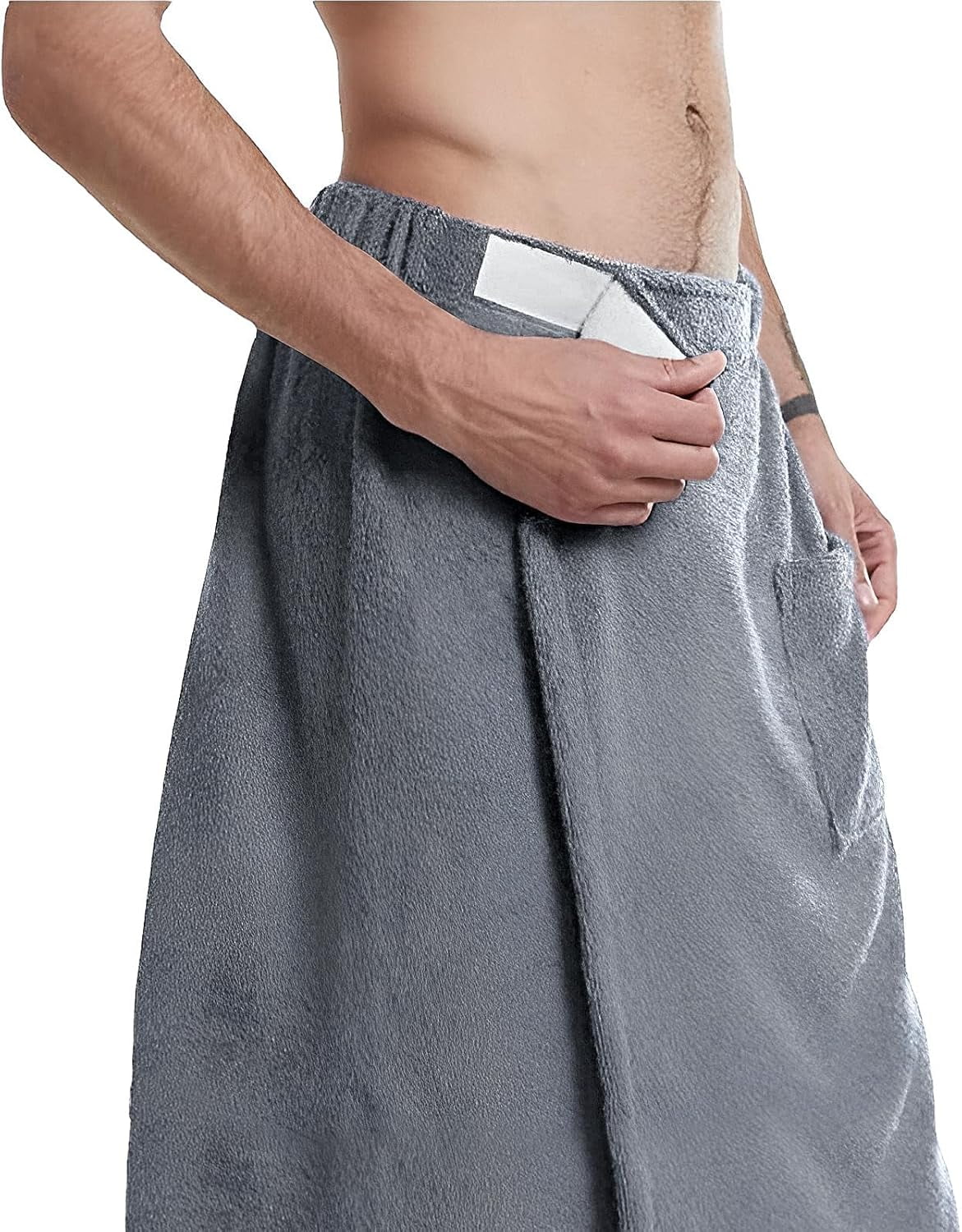 Absorbent Quick Dry Bath Towel Body Wrap with Pocket for Men Microfiber ...
