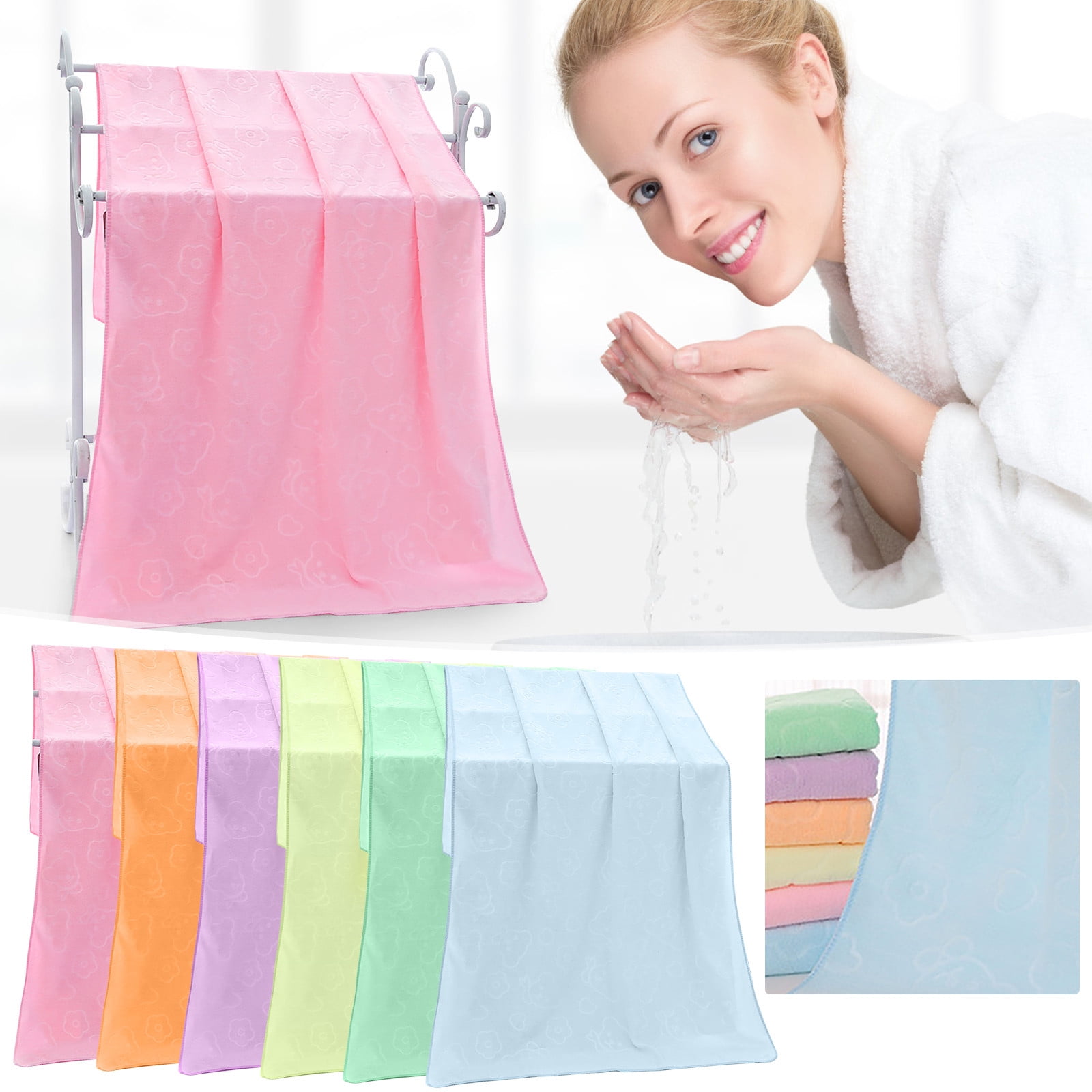 Absorbent Quick Dry Towel Fine Small Fiber Embroidered Bear Design ...