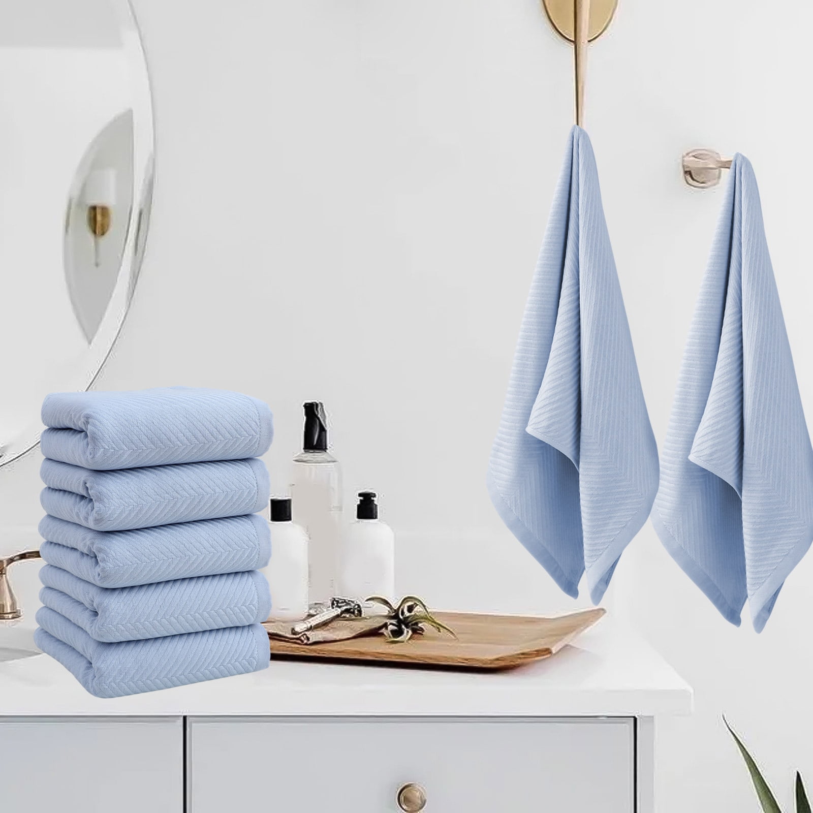 Absorbent Quick Drying Towels Set | Soft Polyester Washcloths ...