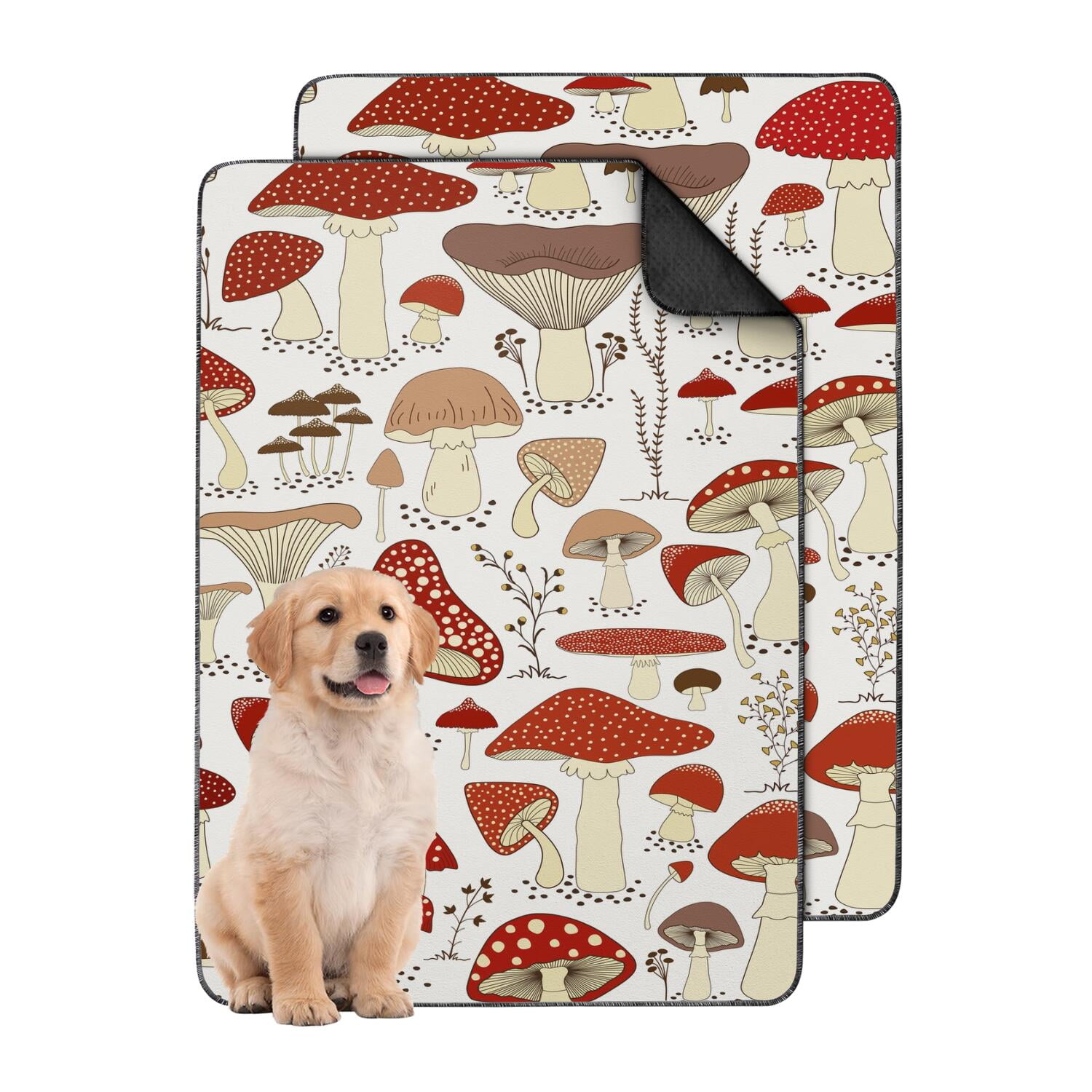 Absorbent Reusable Dog Potty Pads Featuring Plant Designs, Washable Mat ...