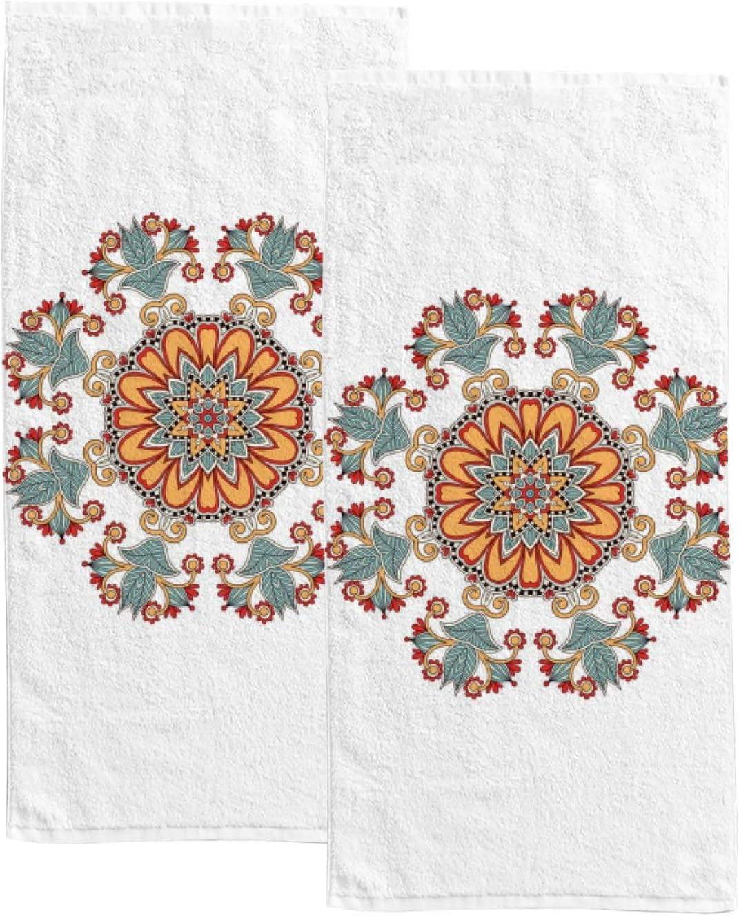 Absorbent Soft Hand Fingertip Towels 2 Pcs Face Bath Towels Set Circle ...