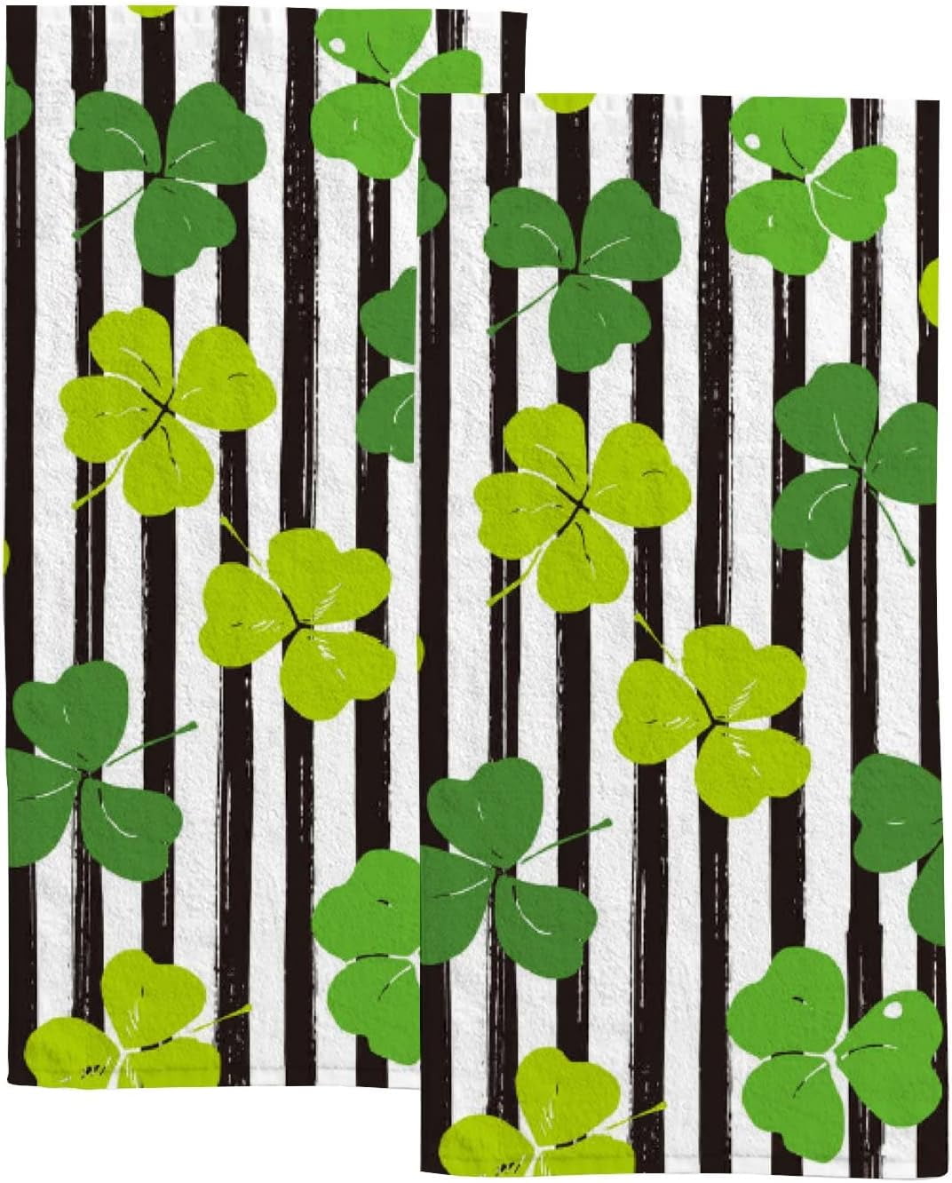 Absorbent Soft Hand Fingertip Towels, 2 Pcs Face Bath Towels Set Clover ...