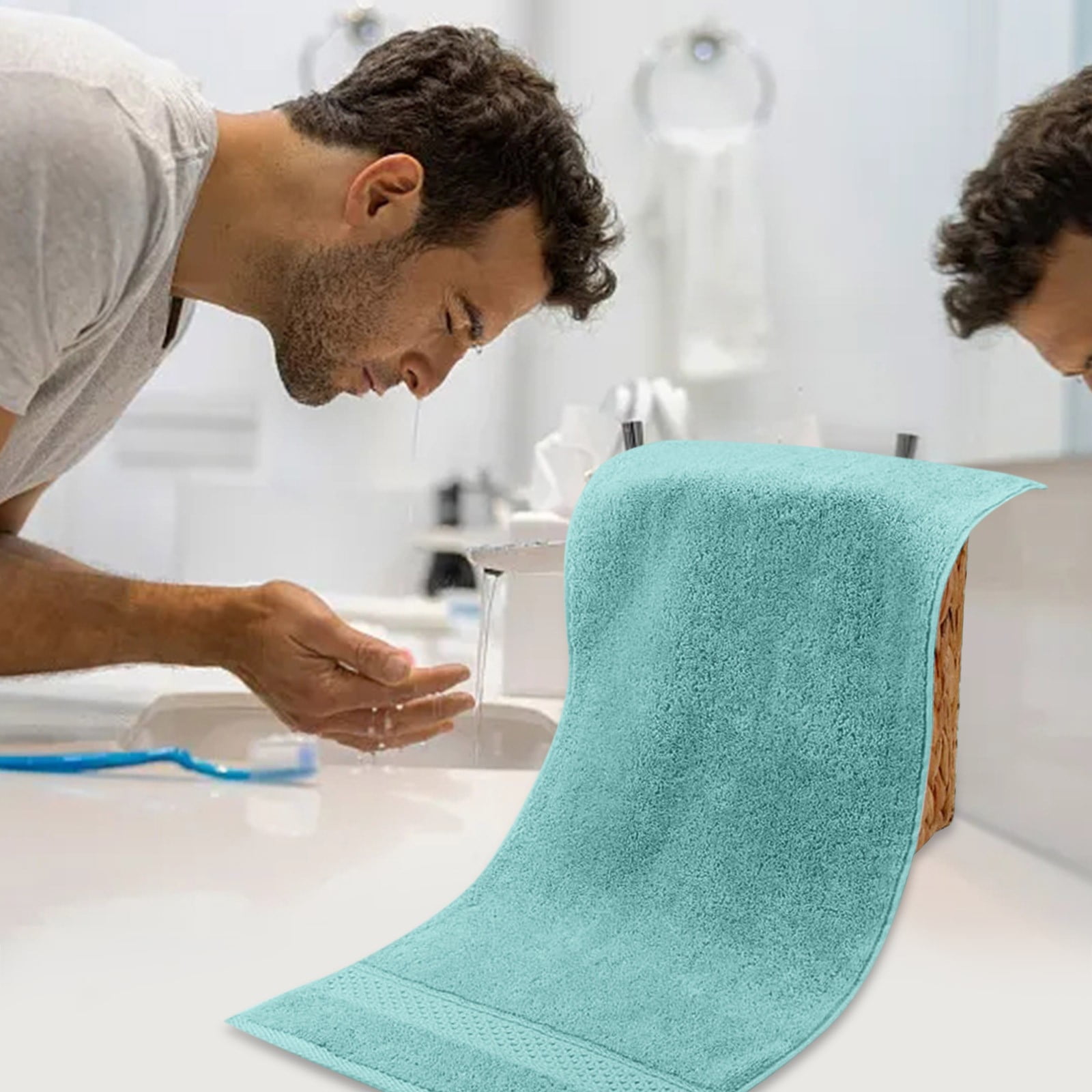 Absorbent Washcloth Towel Soft Quick-Drying Bath Towel for Home Gym Spa ...