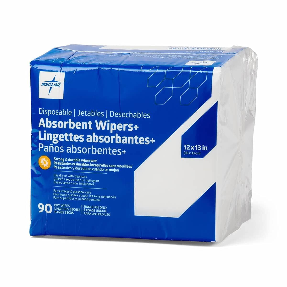 Absorbent Wipers+ Disposable Heavy Duty Dry Wipes, 12" x 13" (90 Count ...