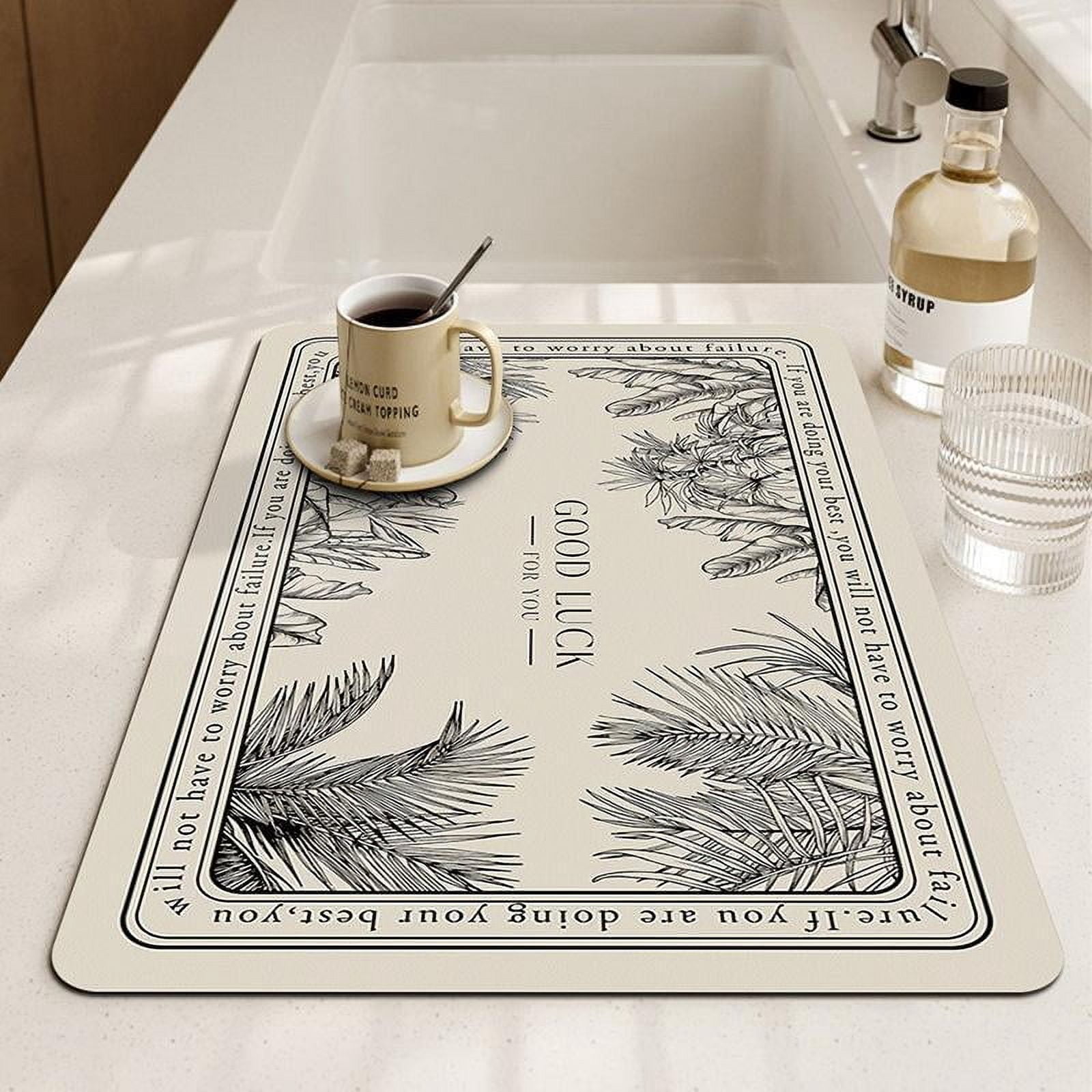Absorbent dish drying pad, 1 piece of modern minimalist kitchen drip ...