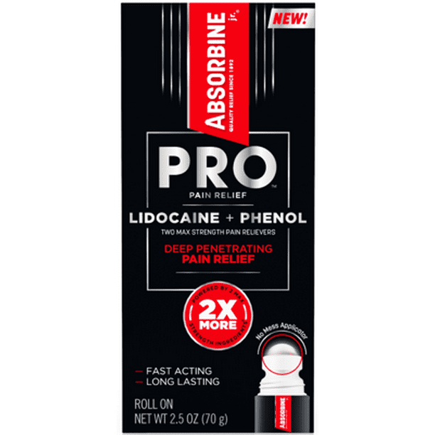 Absorbine Jr. PRO Maximum Strength Lidocaine Roll-on, Fast Nerve ...
