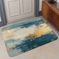 Absstract Color Block Front Door Mat Indoor Entrance, Gold Blue ...
