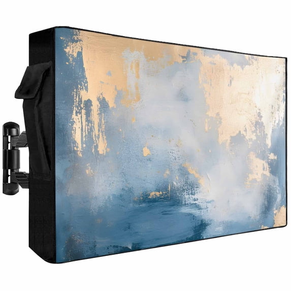 Absstract Color Block Outdoor TV Cover 48 to 50 inch Blue Beige ...