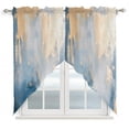 Absstract Color Block Swag Curtain Valance for Window 2 Panels Blue ...