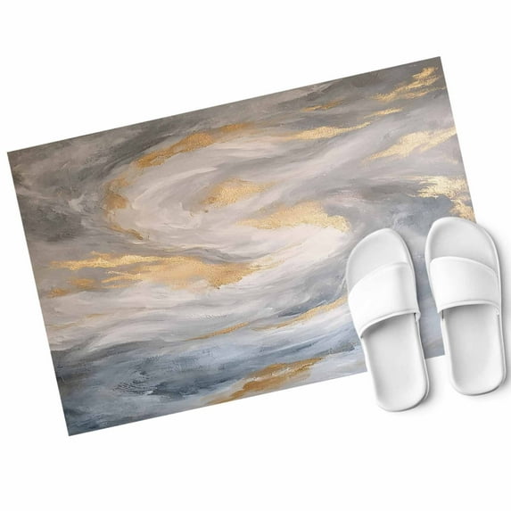 Abstact Marble Texture Door Mat Grey Brown Gold Gradient Art Non Slip ...