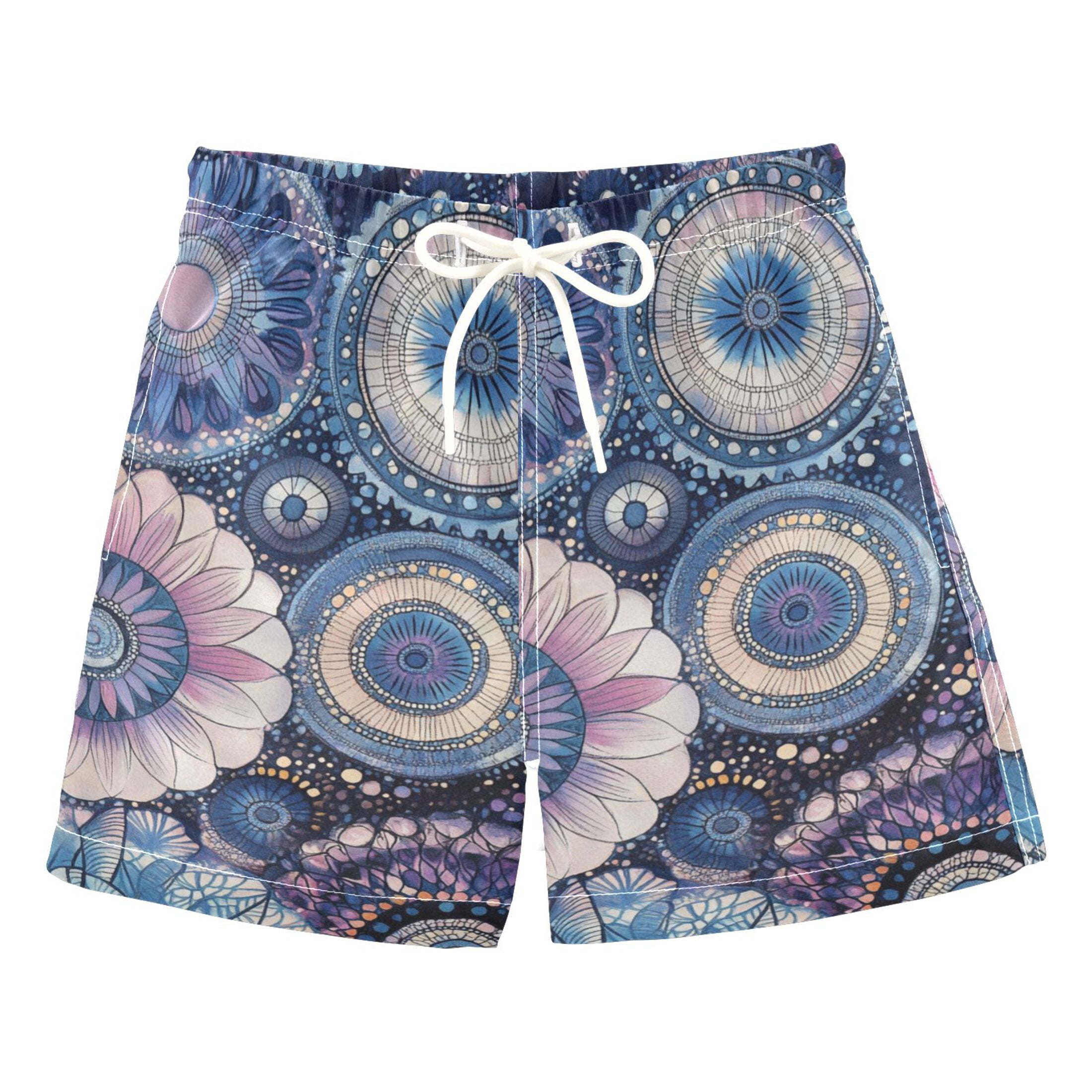 Abstarct Mandala Flowers Boys' Swim Trunks Board Shorts Beach Pants ...
