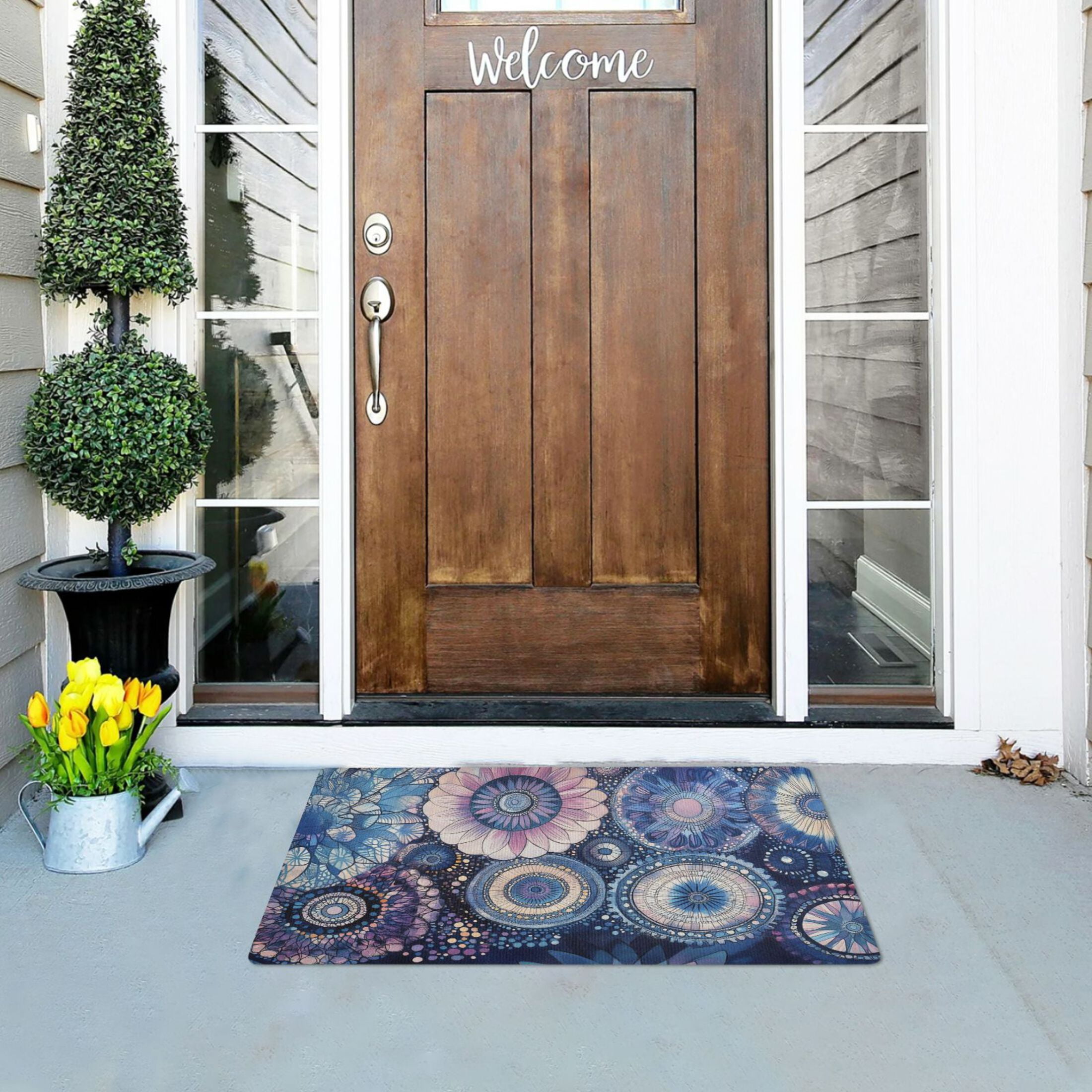 Abstarct Mandala Flowers Doormats Welcome Mats Gate Pads Entryway ...
