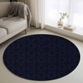 Abstrac Plant 4FT Round Area Rugs Black Blue Flower Ethnic Style Soft ...