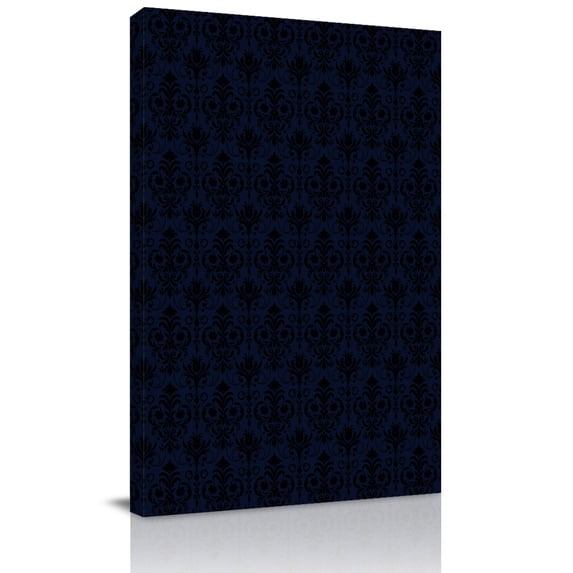 Abstrac Plant Canvas Wall Art for Living Room, Black Blue Flower Ethnic ...