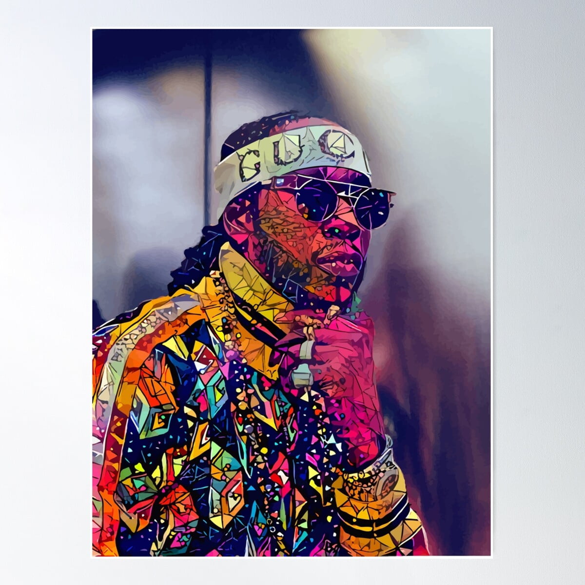 Abstract 2 Chainz Poster Wall Art, Modern Wall Decor For Living Room ...