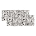 Abstract 2 Panels Kitchen Valance, Black and White Fluid Lines Modern ...