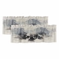 Abstract 2 Panels Kitchen Valance, Ink Painting Mottled Gradient Blue ...