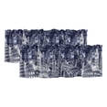 Abstract 2 Panels Kitchen Valance, Navy Blue and White Global Landmarks ...