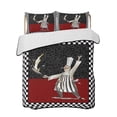 Abstract 3 Pieces Quilt Set, 1 Quilt with 2 Shams, Cartoon Style Chef ...