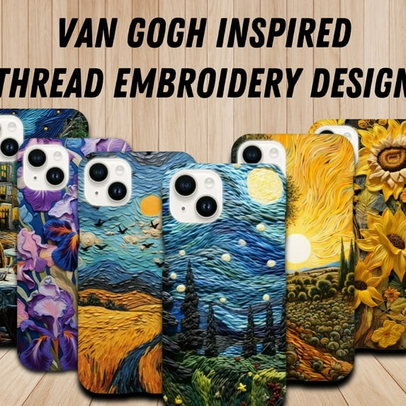 Abstract 3D Faux Embroidery Van Gogh Art Cover for 17 16 15 14 13 12 11 ...