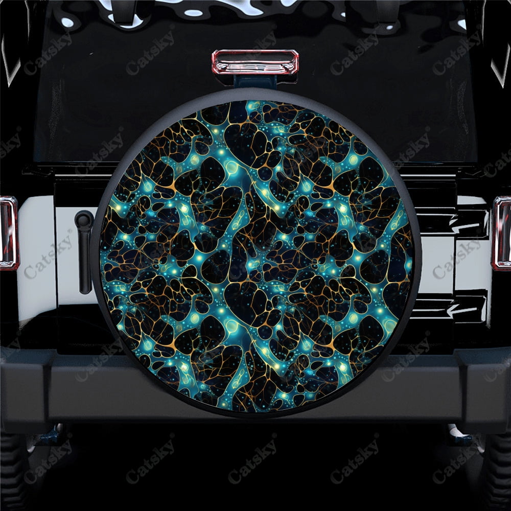Abstract 3D Neural Pattern Polyester Universal Spare Wheel Tire Cover ...
