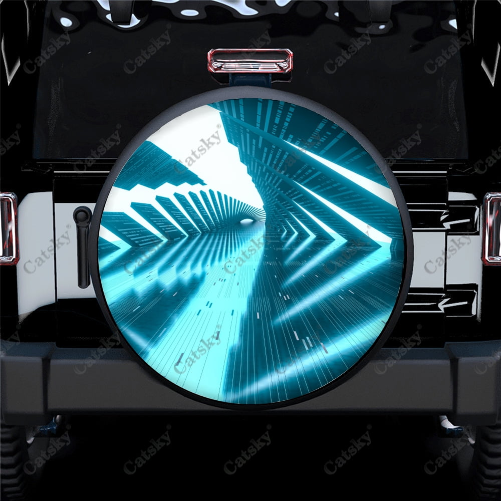 Abstract 3D Polyester Universal Spare Wheel Tire Cover Custom Tire ...