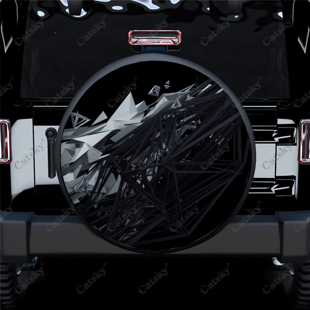 Abstract 3D Polyester Universal Spare Wheel Tire Cover Custom Tire ...