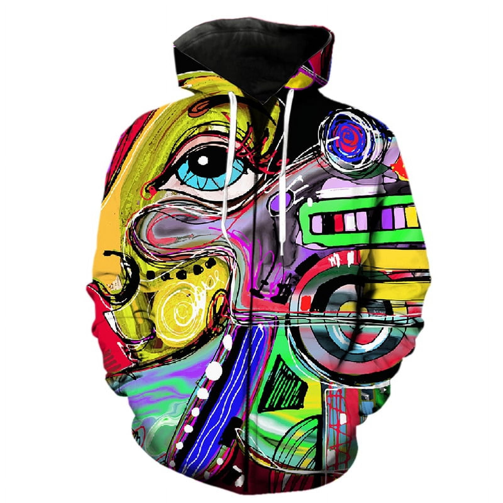 Abstract 3D Printed Art Graffiti Zipper Hoodie For Men Spring Hip Hop ...