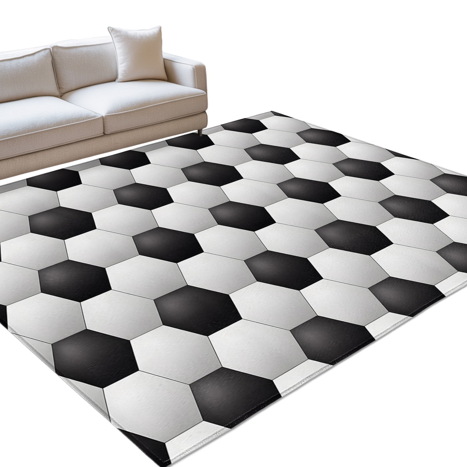 Abstract 3D Soccer Skin Large Area Rugs 5x8ft Modern Abstract ...